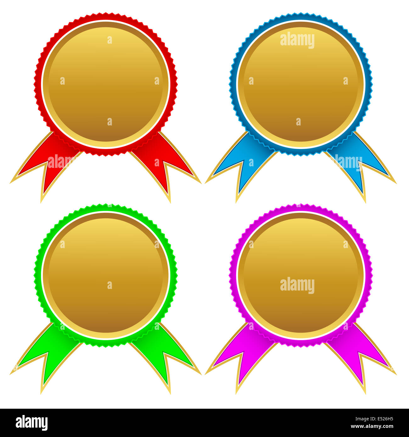 Set golden winner medals Cut Out Stock Images & Pictures - Alamy
