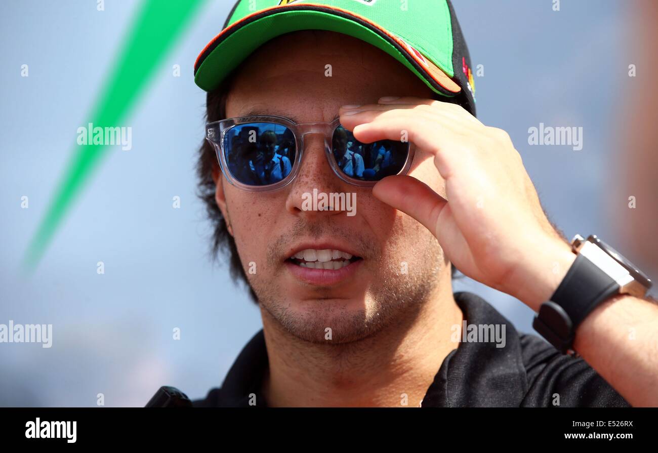 Mexican Formula One driver Sergio Perez of Force India smiles during a ...