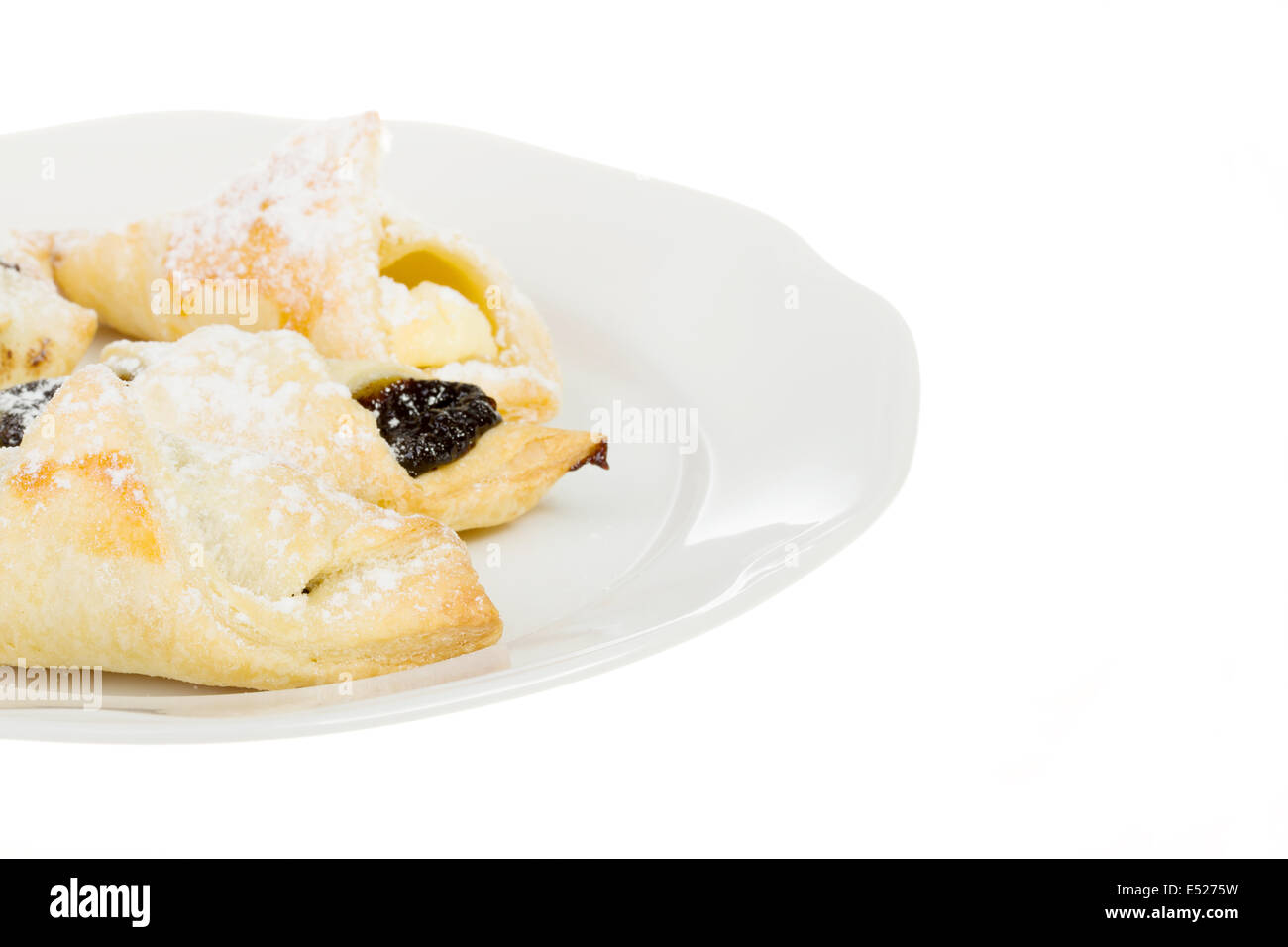 homemade pastry on plate isolated on white background Stock Photo - Alamy
