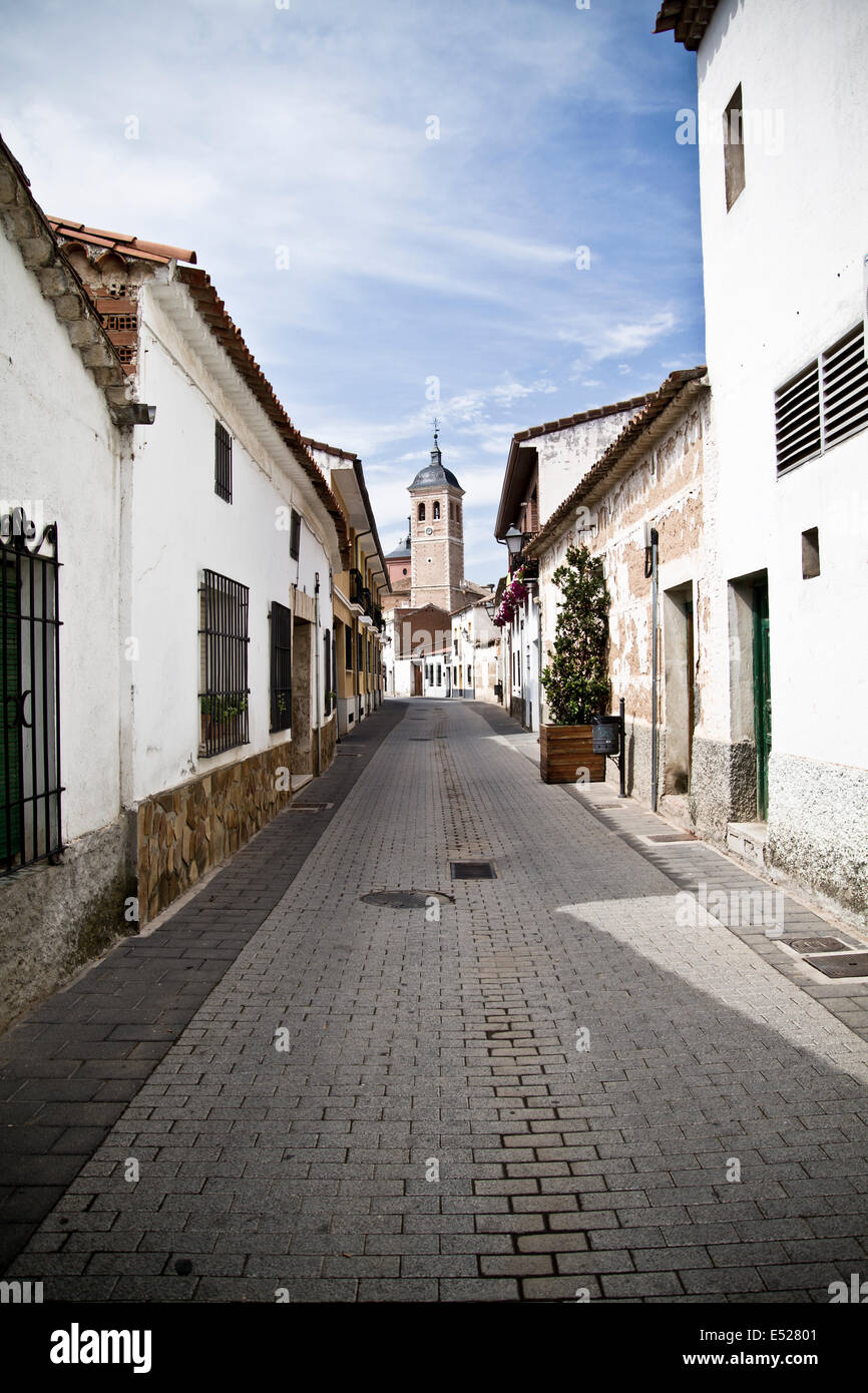 Town of white houses, typical Spanish architecture Stock Photo - Alamy