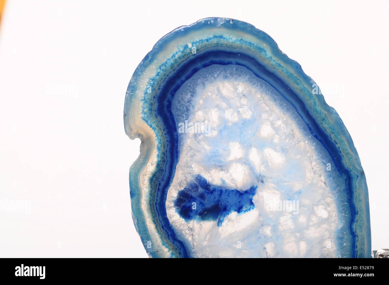 Close up of blue agate stone with details of pattern Stock Photo - Alamy