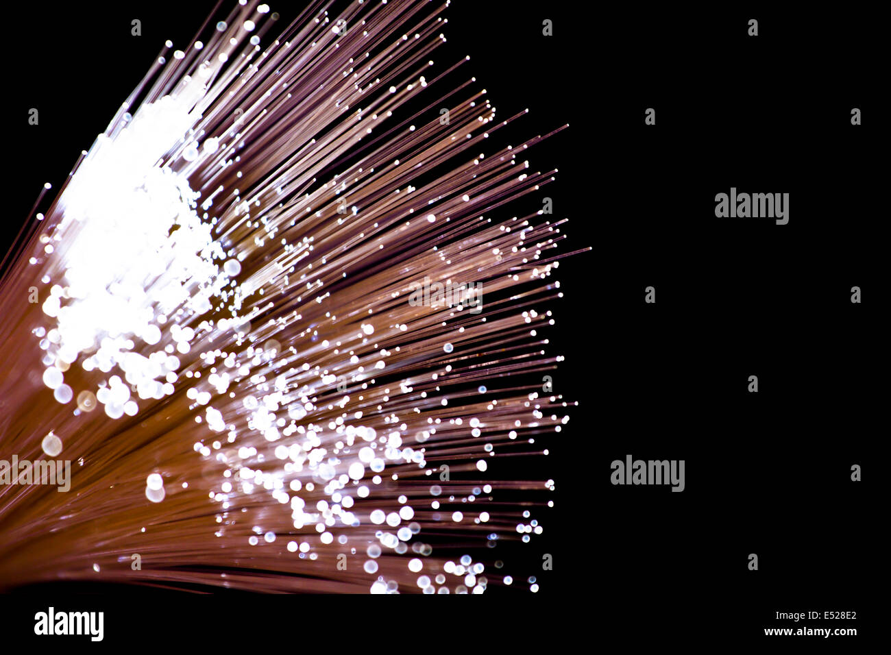 Fiber optics close-up, modern computer communication technology Stock ...