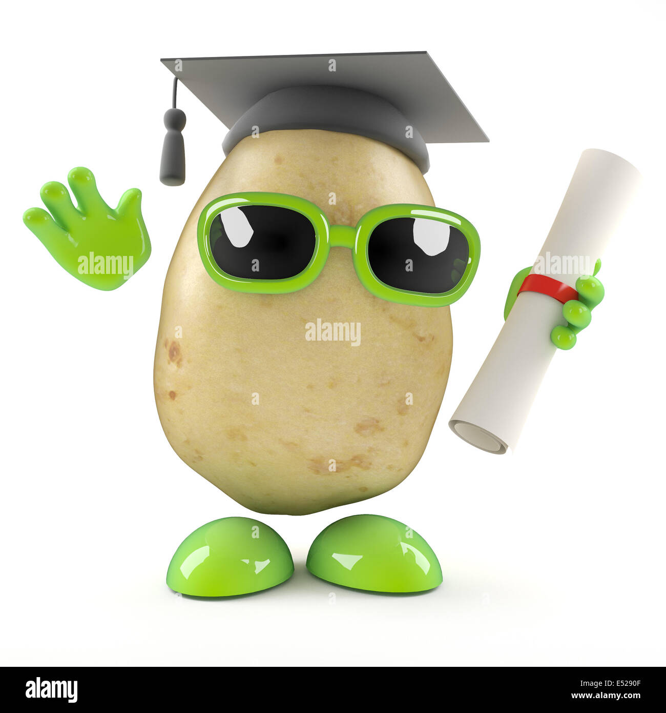 3d render of a potato graduating from college Stock Photo - Alamy