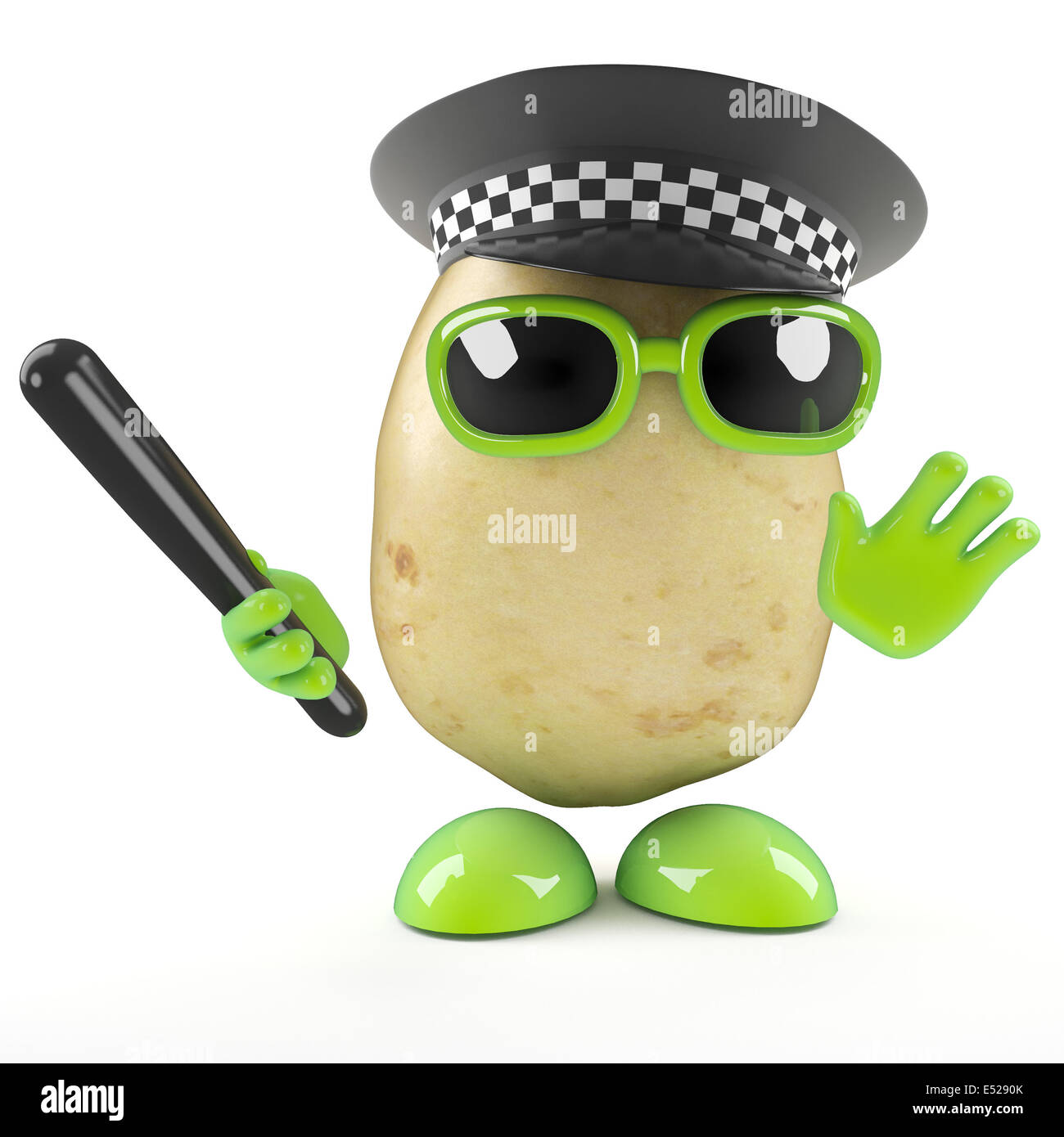 3d render of a potato dressed as a police officer Stock Photo - Alamy
