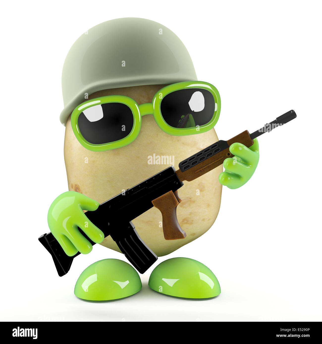 3d render of a potato dressed as a combat ready soldier Stock Photo - Alamy