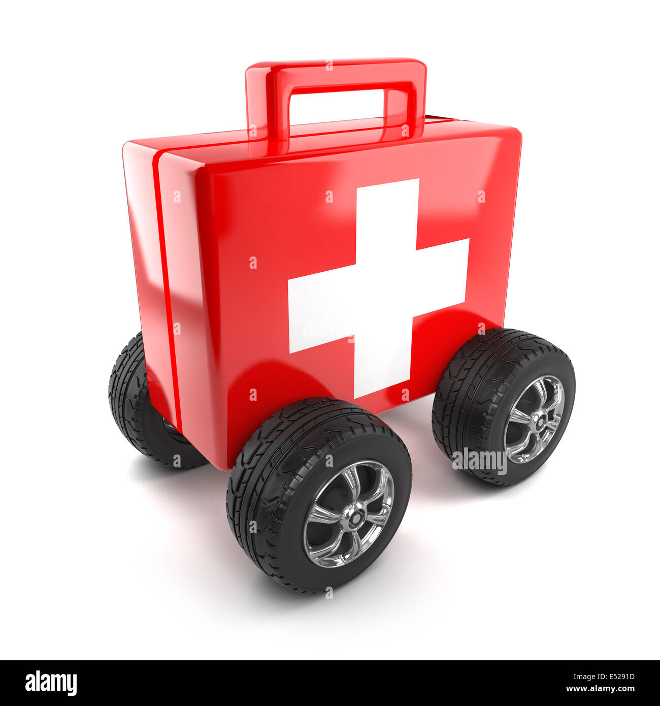 3d render of a first aid kit on wheels Stock Photo - Alamy