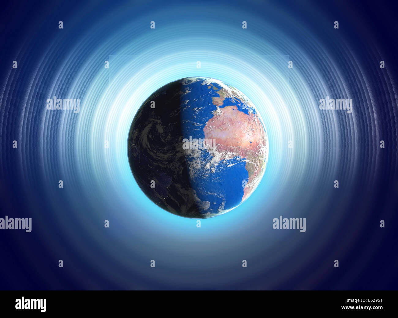 Real Earth Planet in space with colorful effects Stock Photo - Alamy