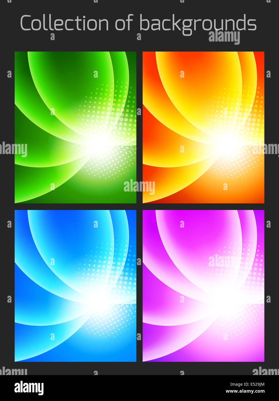 Set of colorful backgrounds with light effect Stock Photo - Alamy