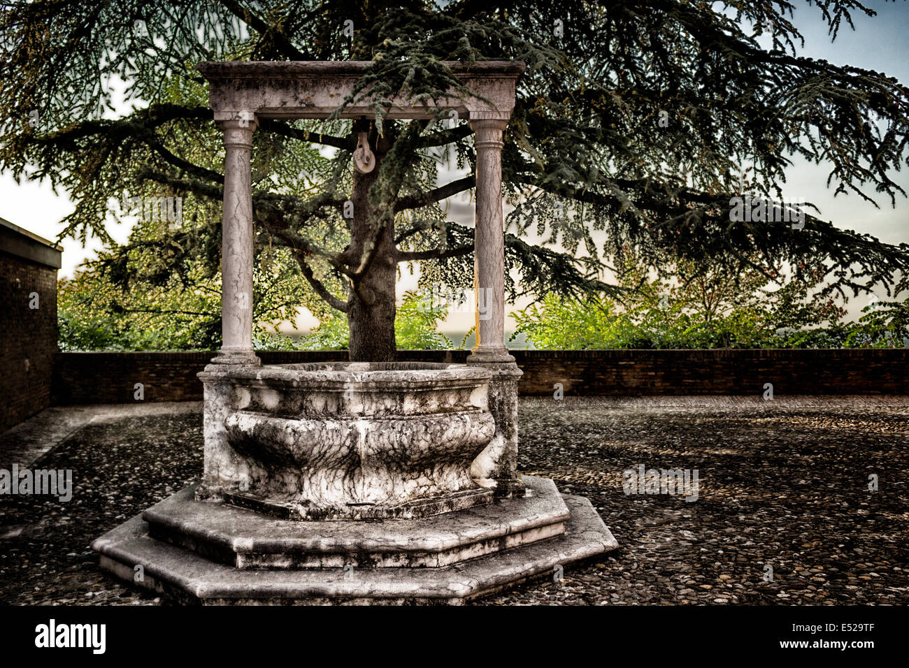 venetian bath: the well of the fortress in Longiano in Italy Stock ...