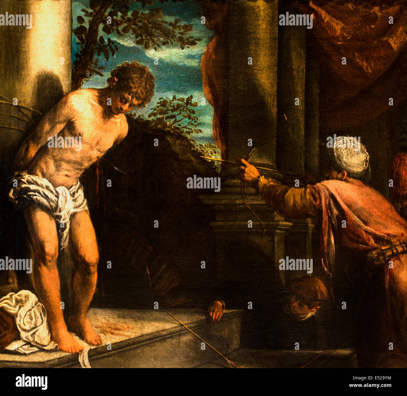 The Martyrdom of St Saint Sebastian 1574 Jacopo Bassano 1510-1592 France French Stock Photo - Alamy