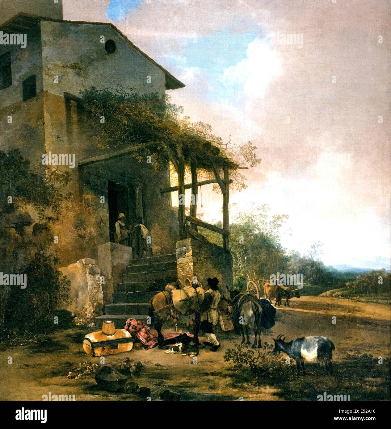 The Inn : View of Italy 1648 Adam Pijnacker 1620-1673 Dutch Netherlands ...