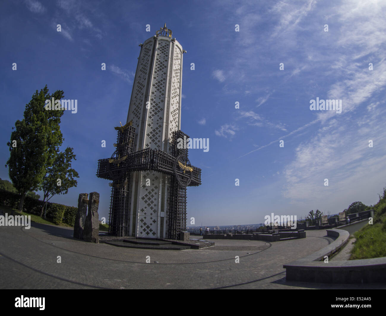 July 17, 2014 - Kyiv downtown. Memorial monument of the Holodomor ...