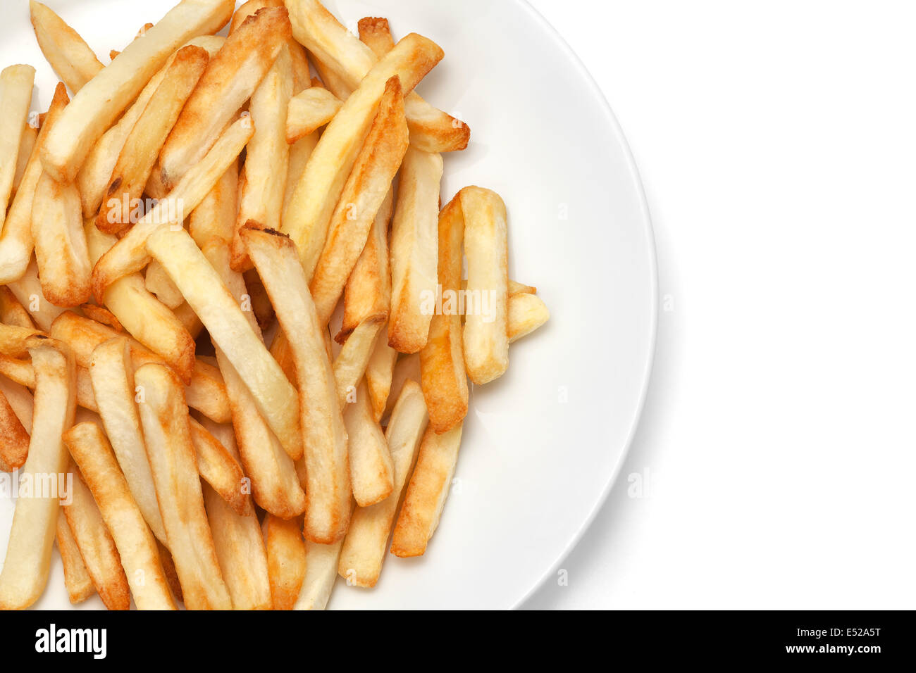 French fries in plate on white background Stock Photo - Alamy