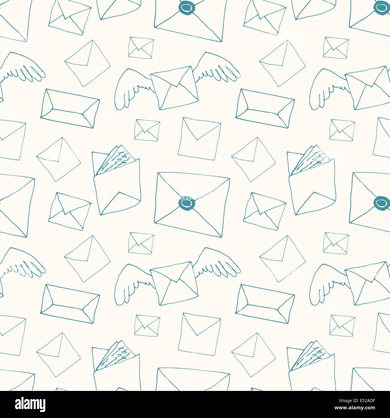 hand drawn seamless background with letters, vector illustration Stock ...