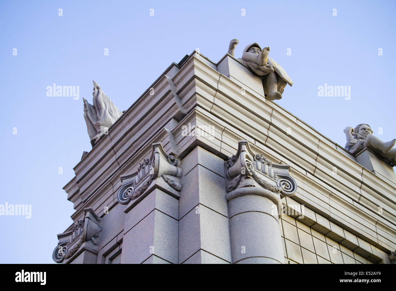 Classical style columns in ionic order on exterior of modern building ...