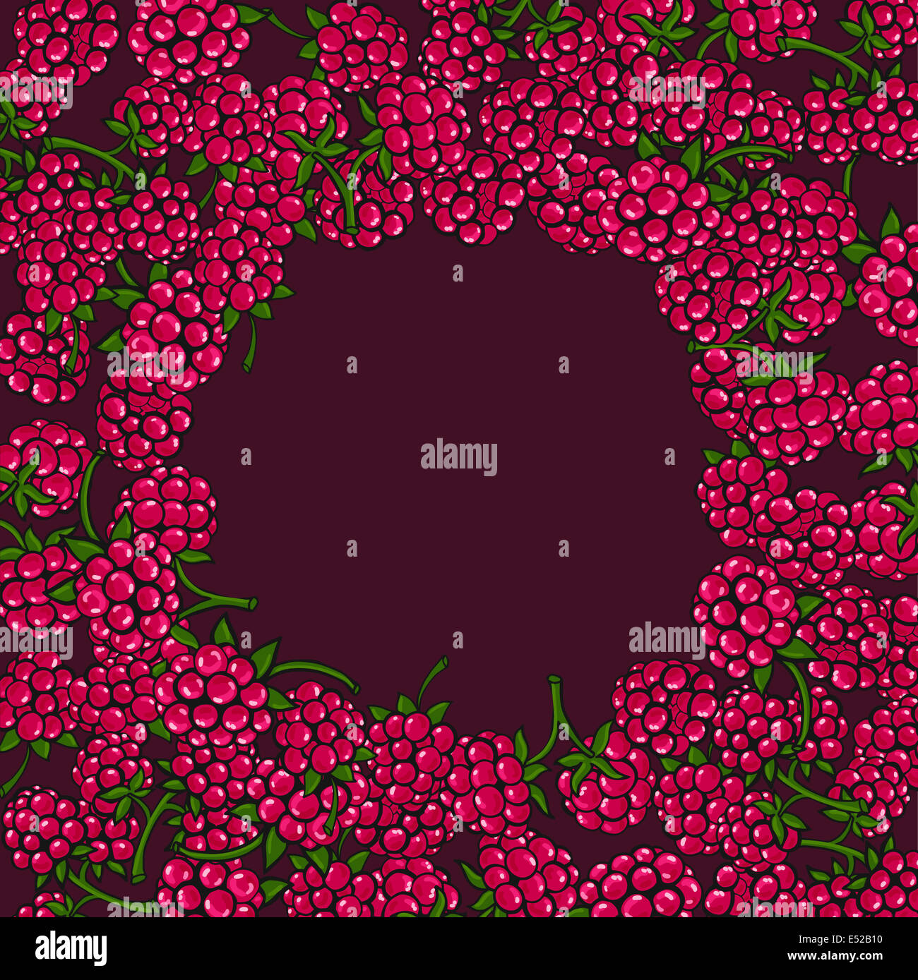 vector background, frame of raspberries and place for your text Stock ...