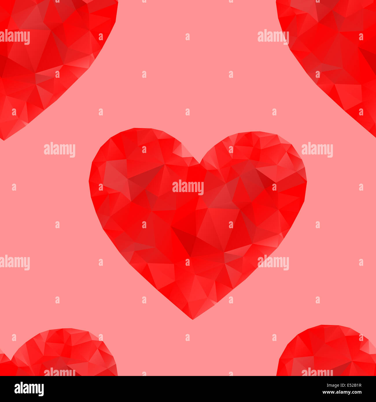 Seamless background with hearts made of triangles, vector illustration ...