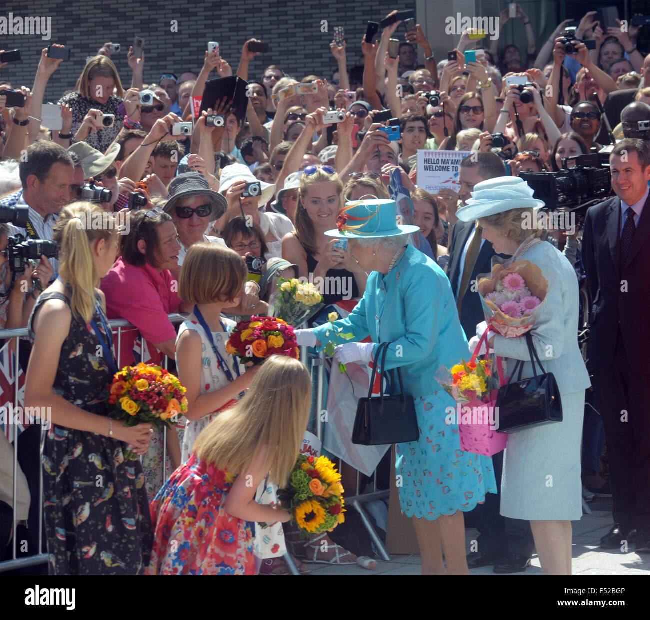 Reading, Berkshire, UK. 17th July, 2014. Queen Elizabeth II opens ...