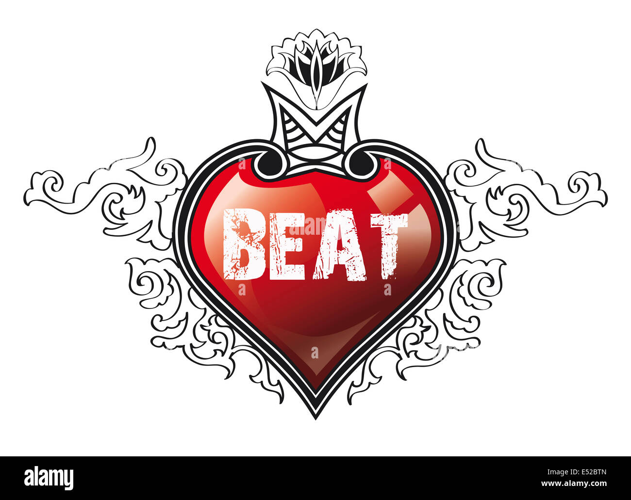 Heart Beat, illustration over white background Stock Photo - Alamy