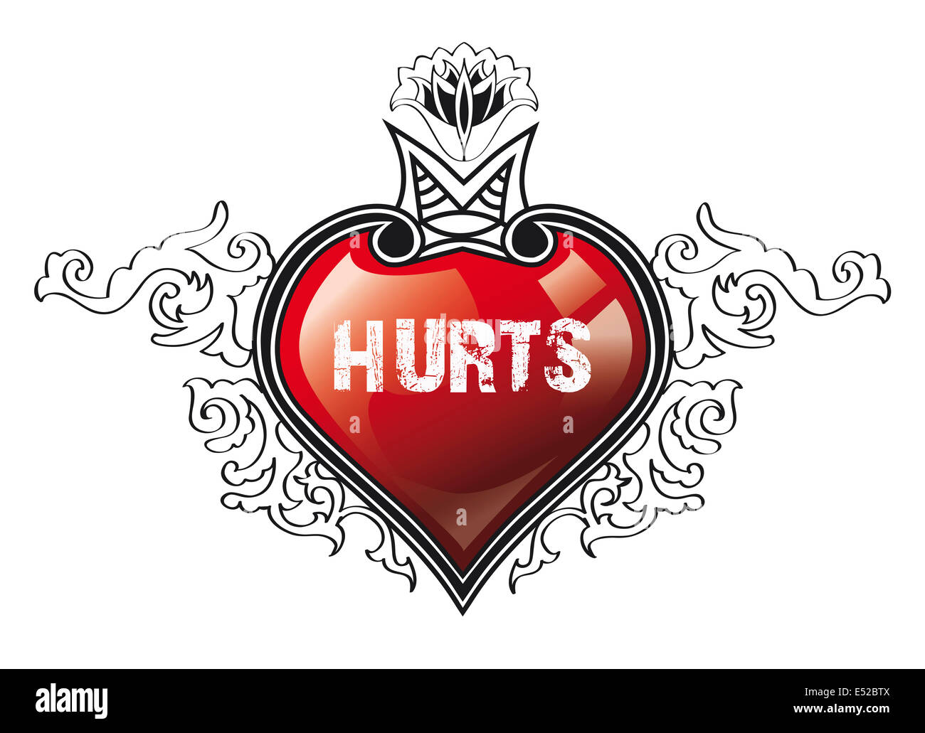 Heart Hurts, illustration over white background Stock Photo - Alamy