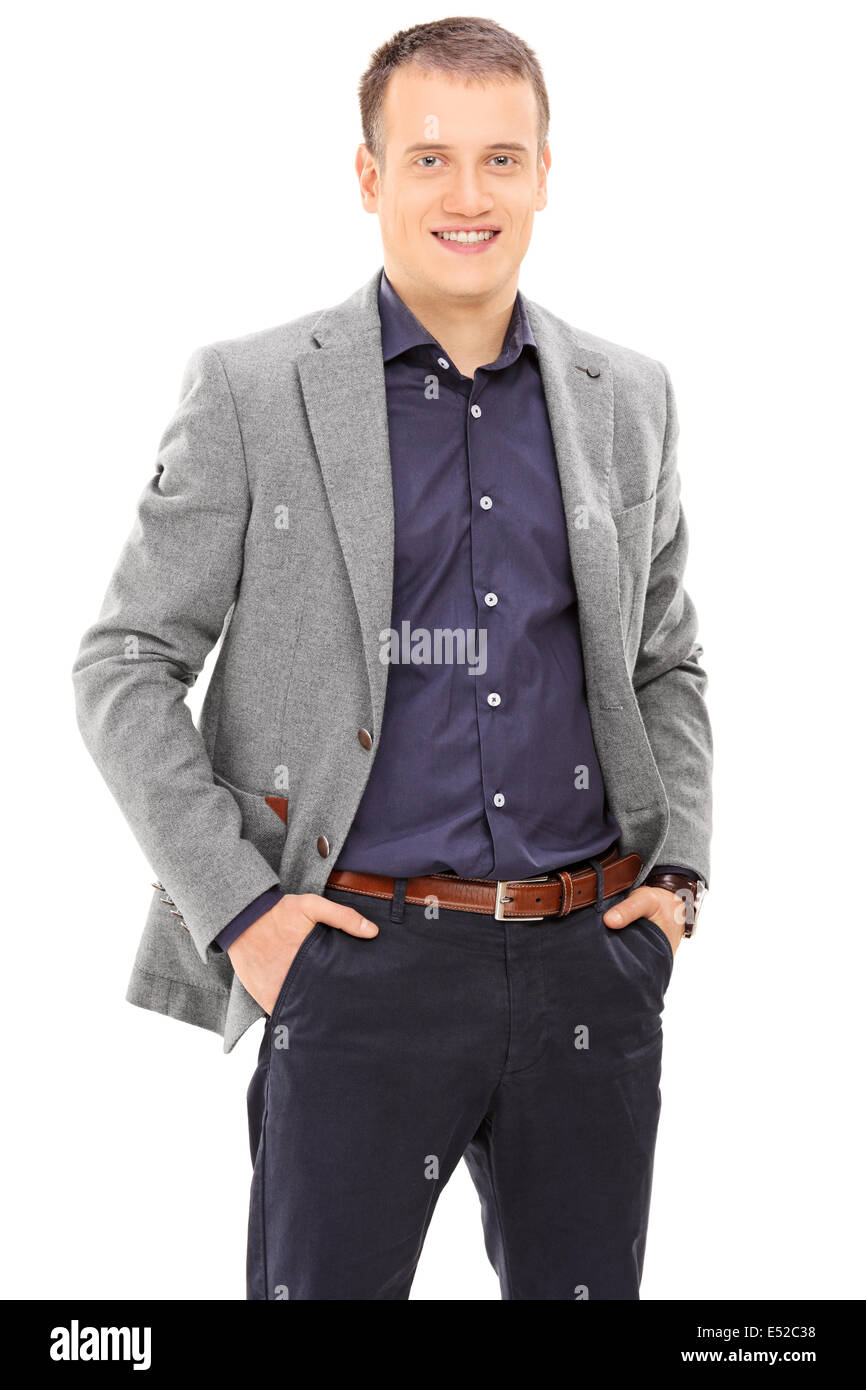 Handsome man posing studio Cut Out Stock Images & Pictures - Alamy