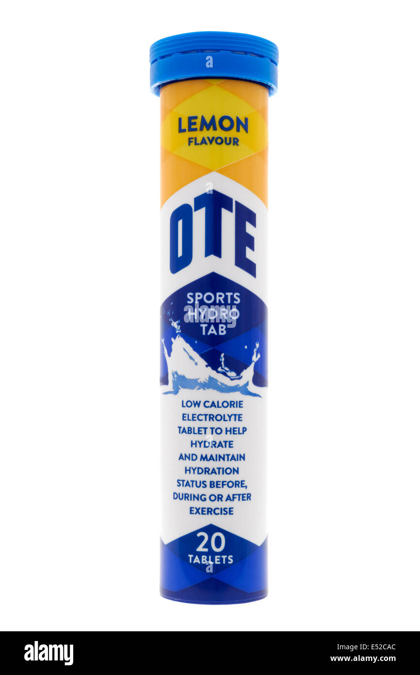 Tube of OTE sports electrolyte hydro tabs on white background Stock ...