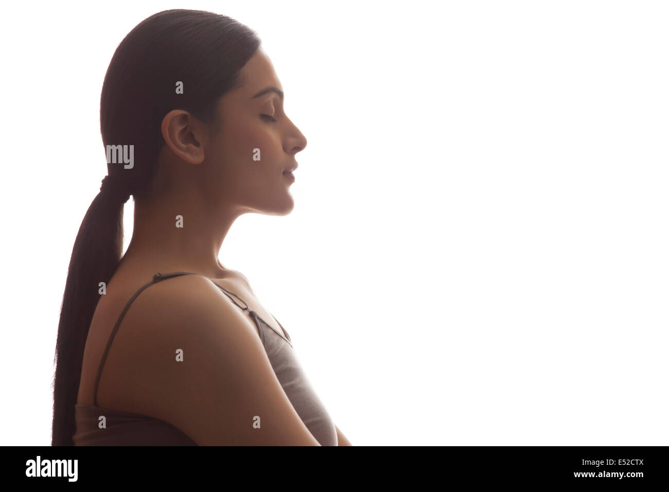 Person side view isolated woman hi-res stock photography and images - Alamy
