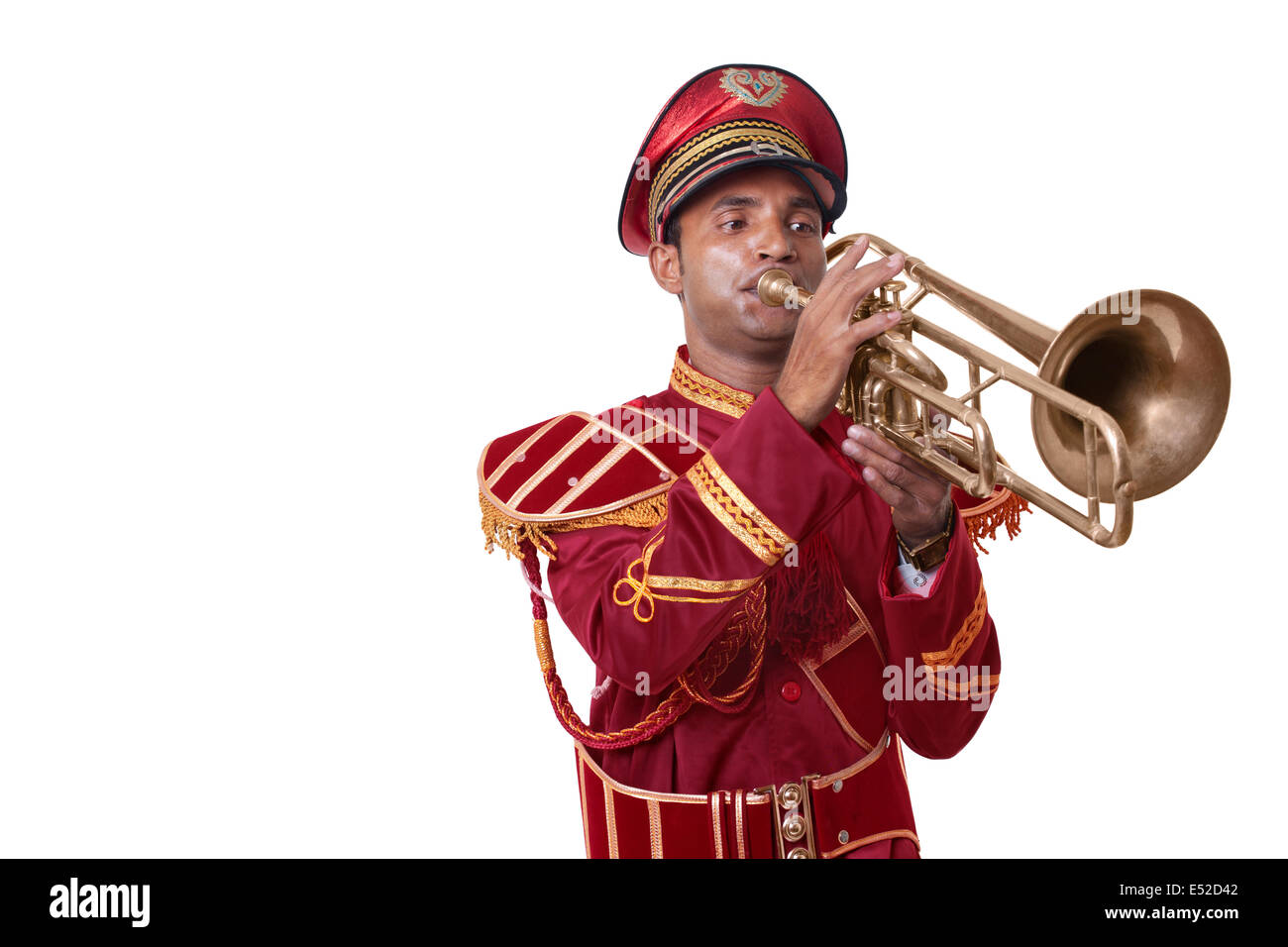 Bandmaster playing on a trumpet Stock Photo - Alamy