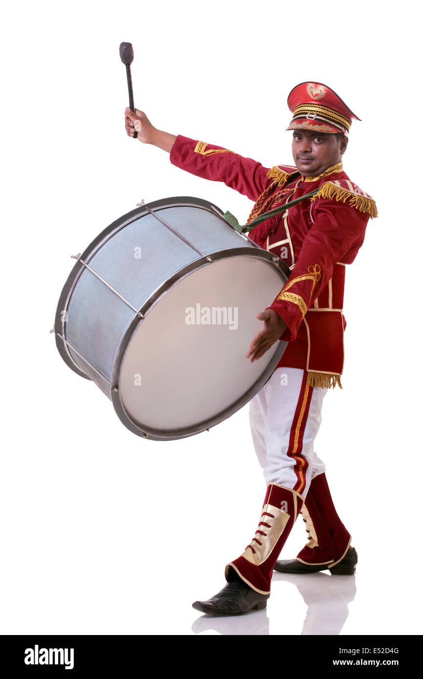 Portrait of a bandmaster playing the drums Stock Photo - Alamy