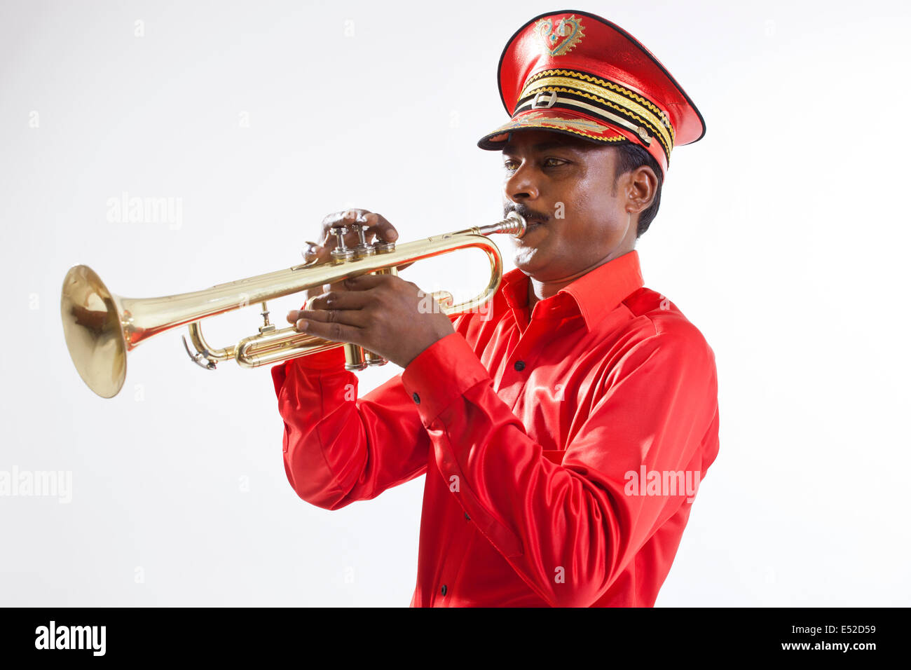 Bandmaster playing on a trumpet Stock Photo - Alamy