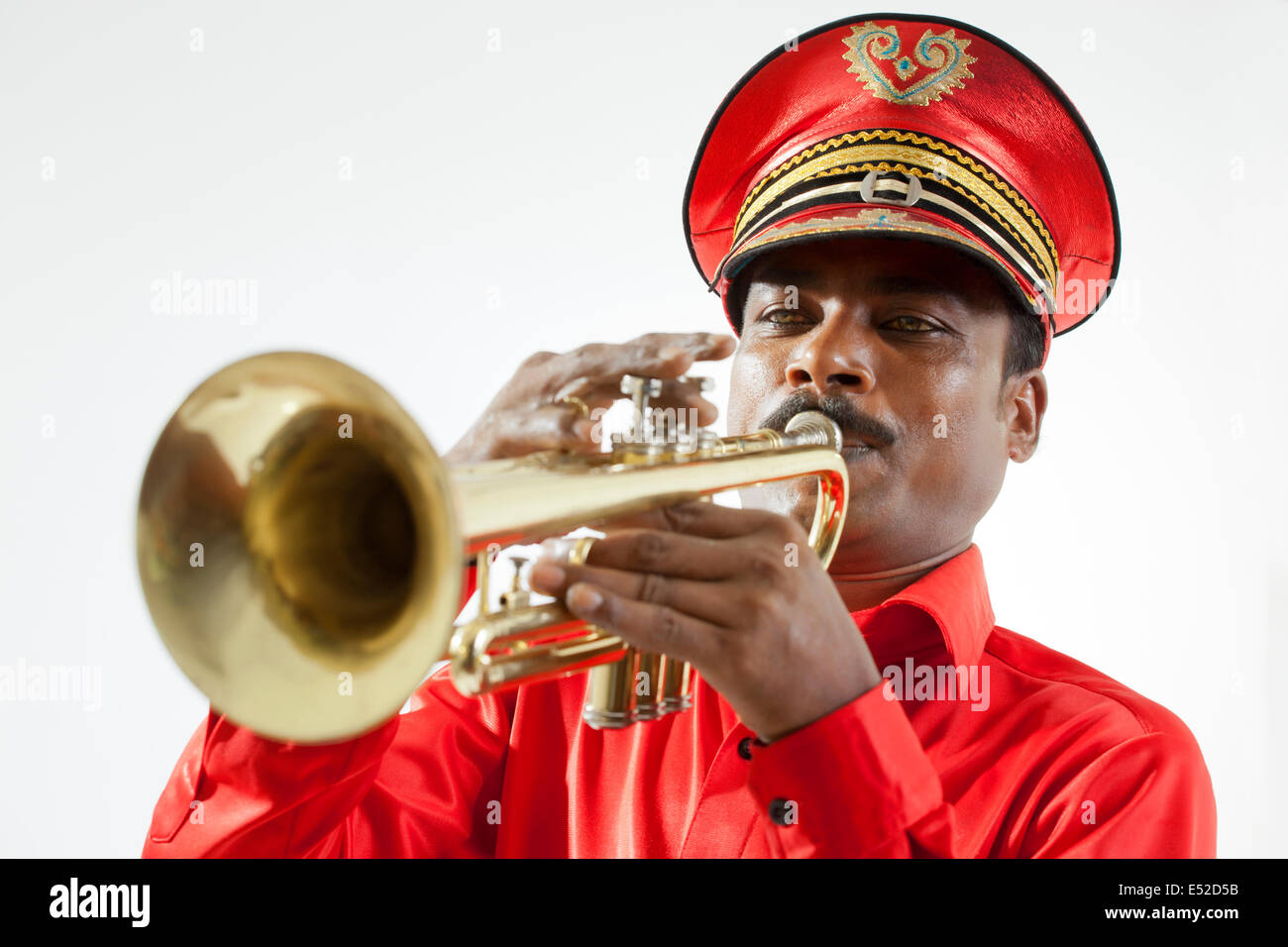 Bandmaster playing on a trumpet Stock Photo - Alamy