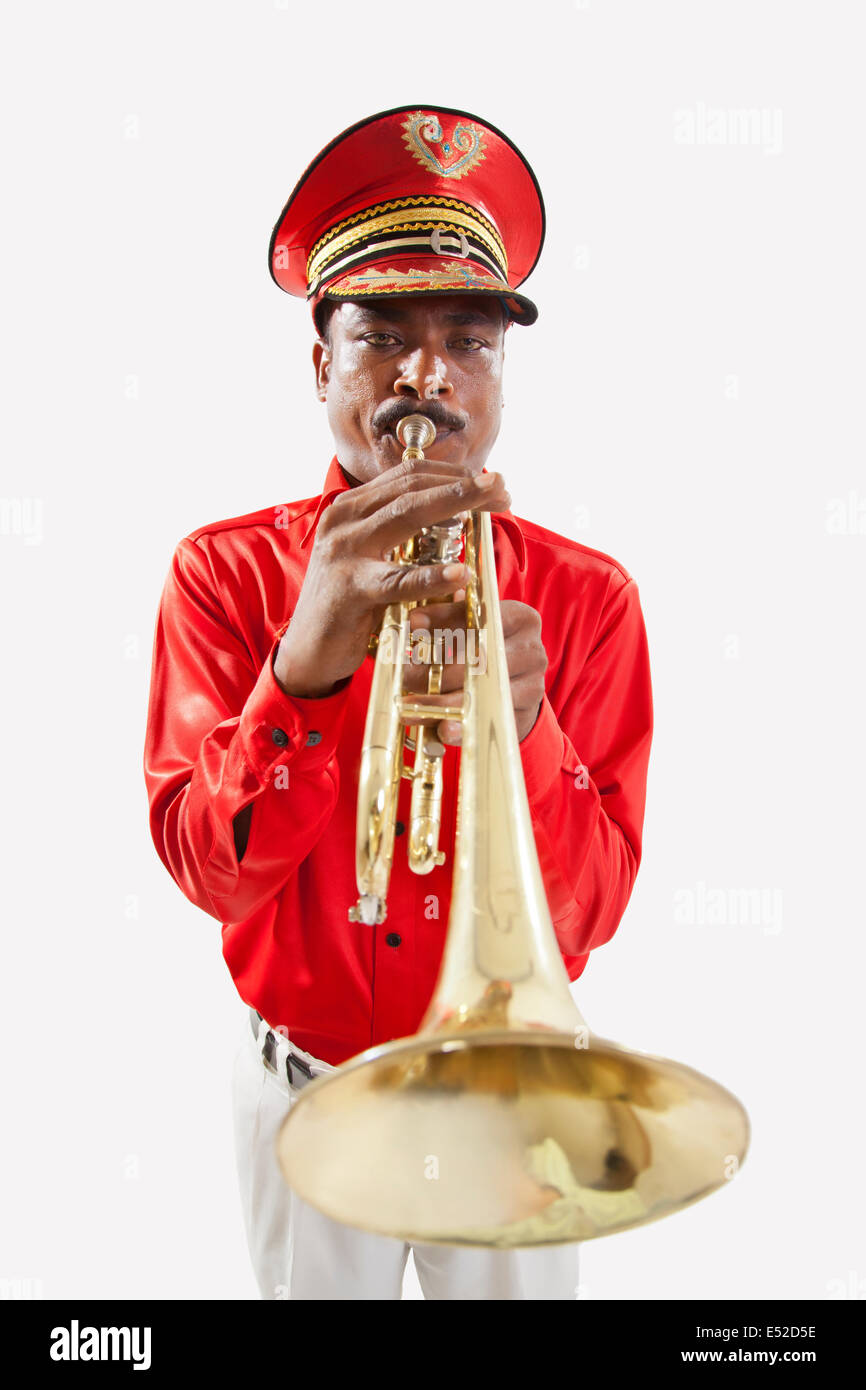 Bandmaster playing on a trumpet Stock Photo - Alamy