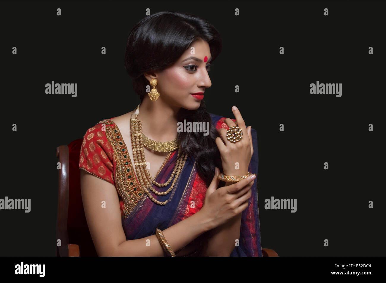 Indian bride profile hi-res stock photography and images - Alamy