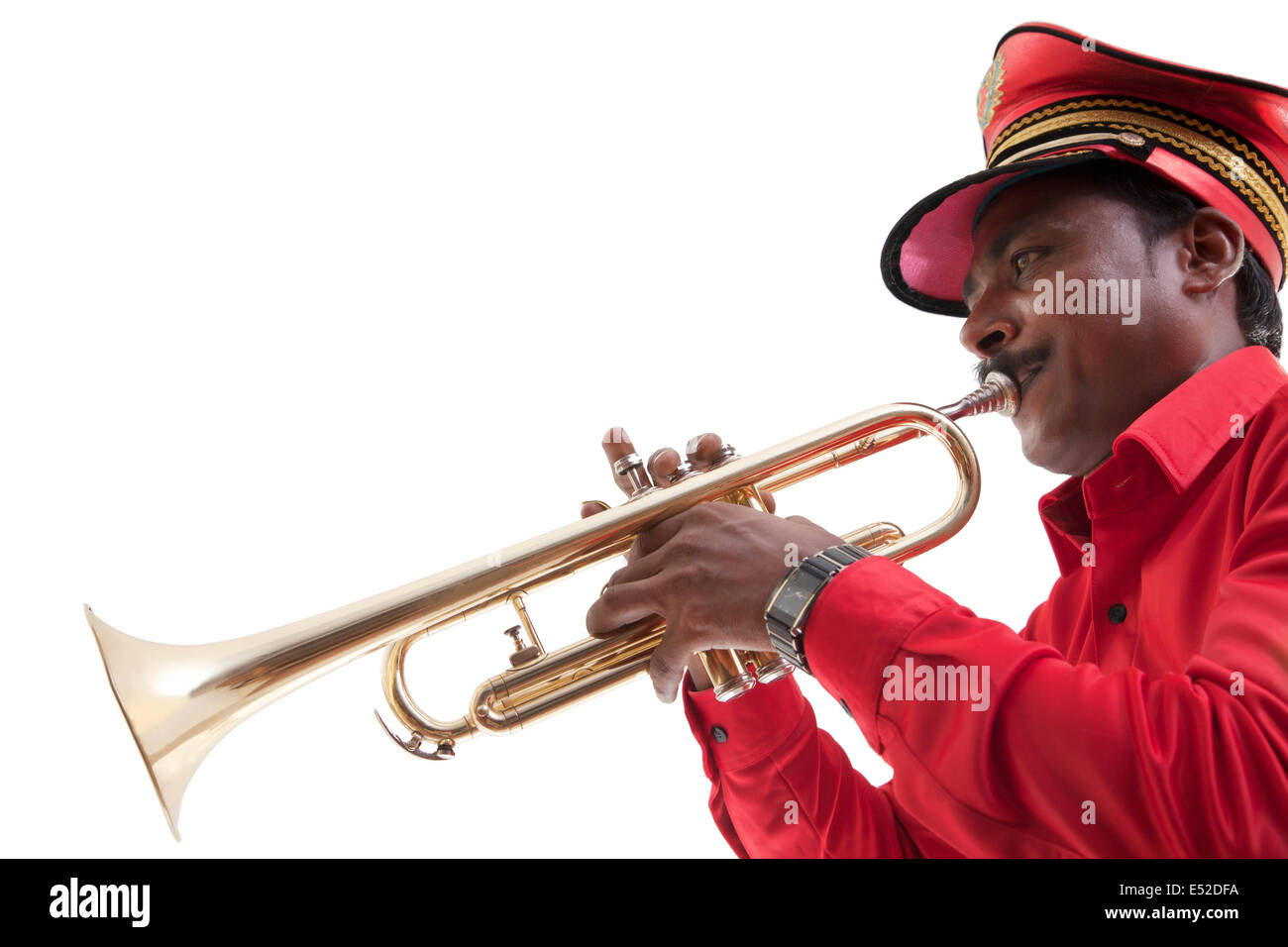 Bandmaster playing on a trumpet Stock Photo - Alamy