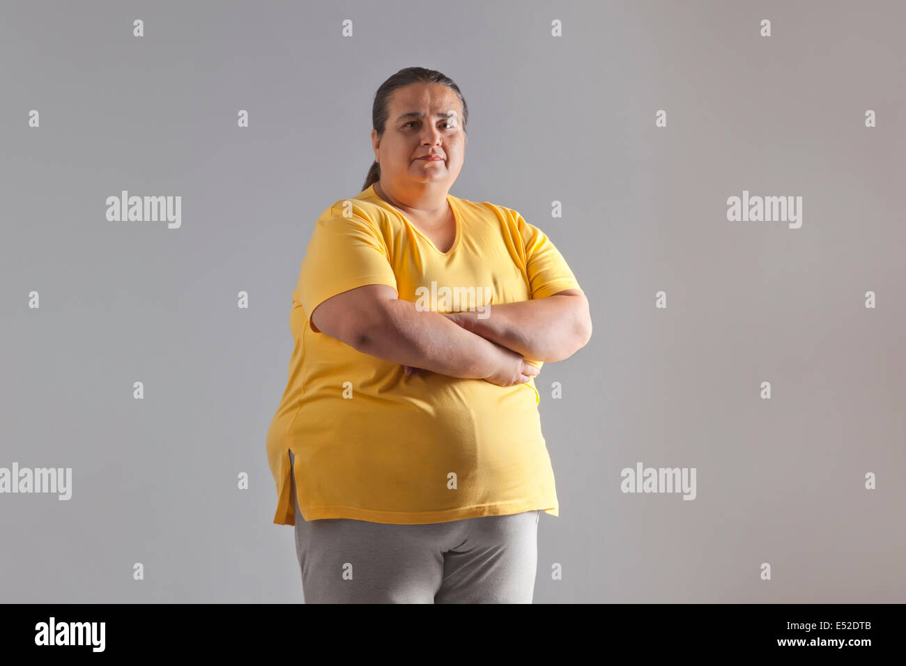 Portrait of an obese woman Stock Photo - Alamy