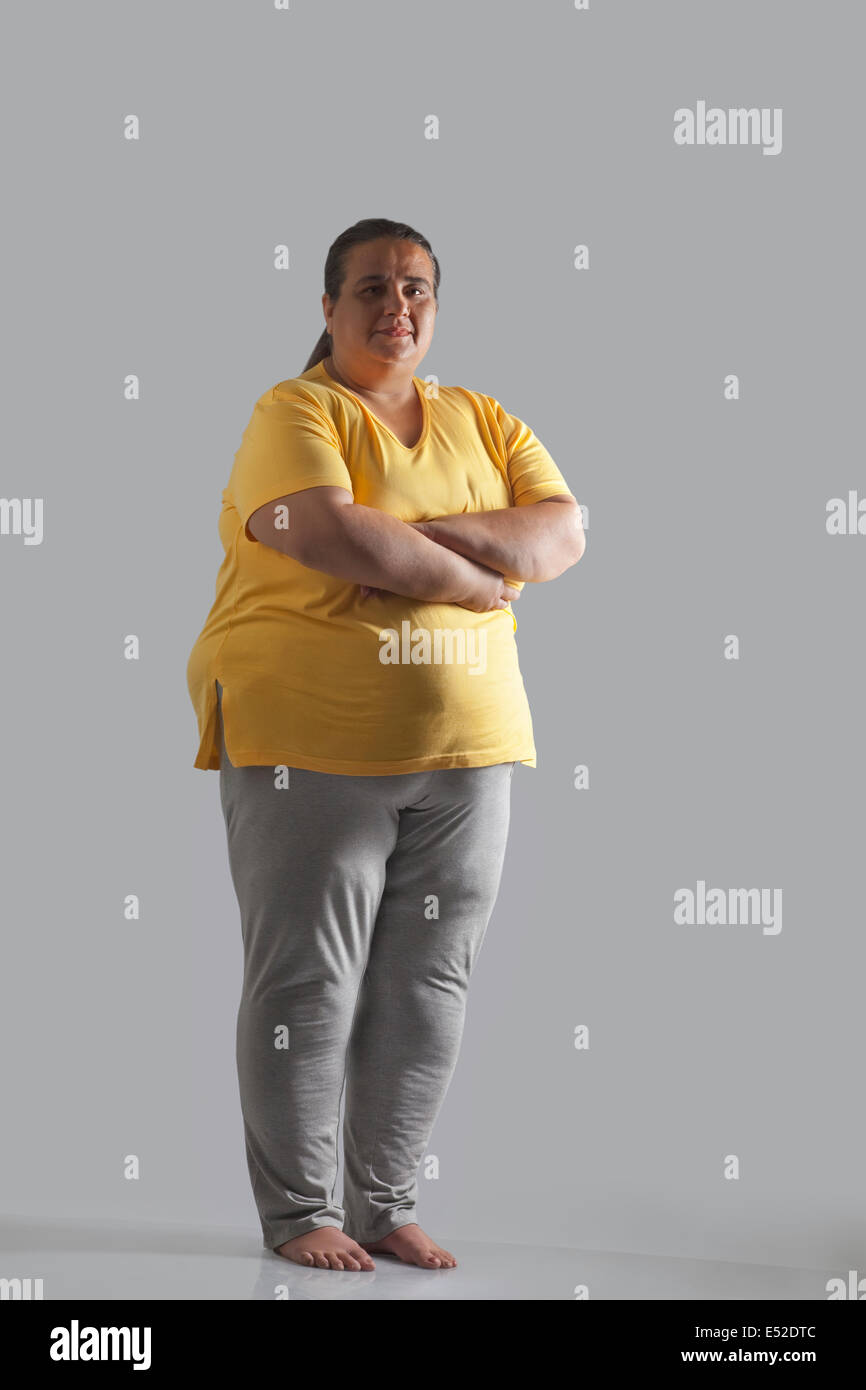 Portrait of an obese woman Stock Photo - Alamy