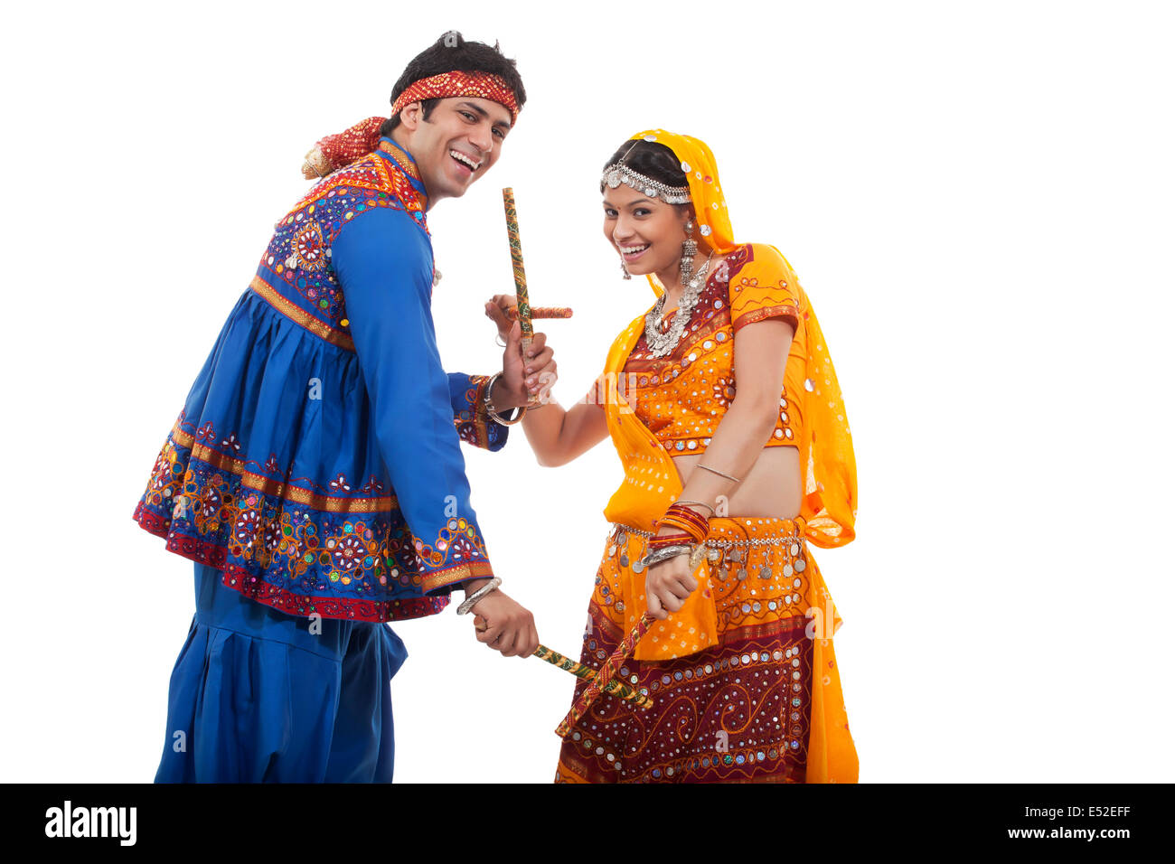 Performing dandiya raas hi-res stock photography and images - Alamy
