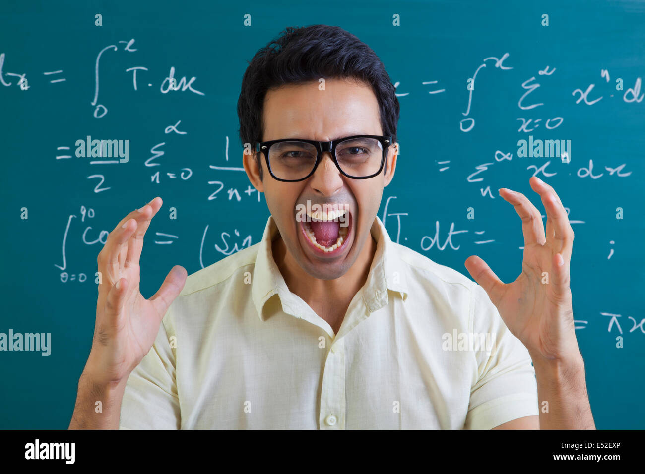 Portrait of a college student screaming Stock Photo - Alamy