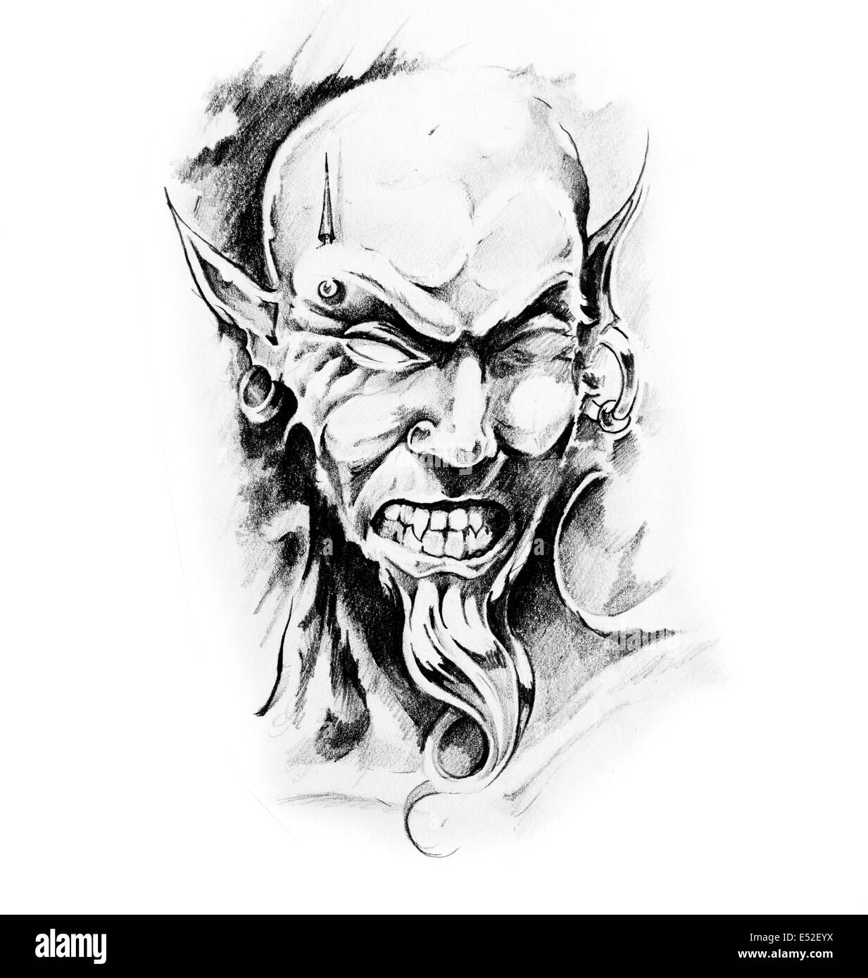 Sketch of tatto art, death Stock Photo - Alamy