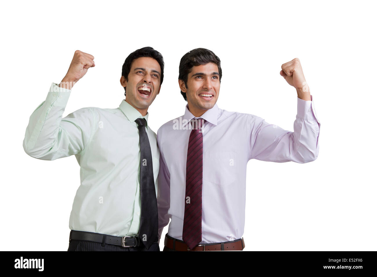 Business executives cheering Stock Photo - Alamy