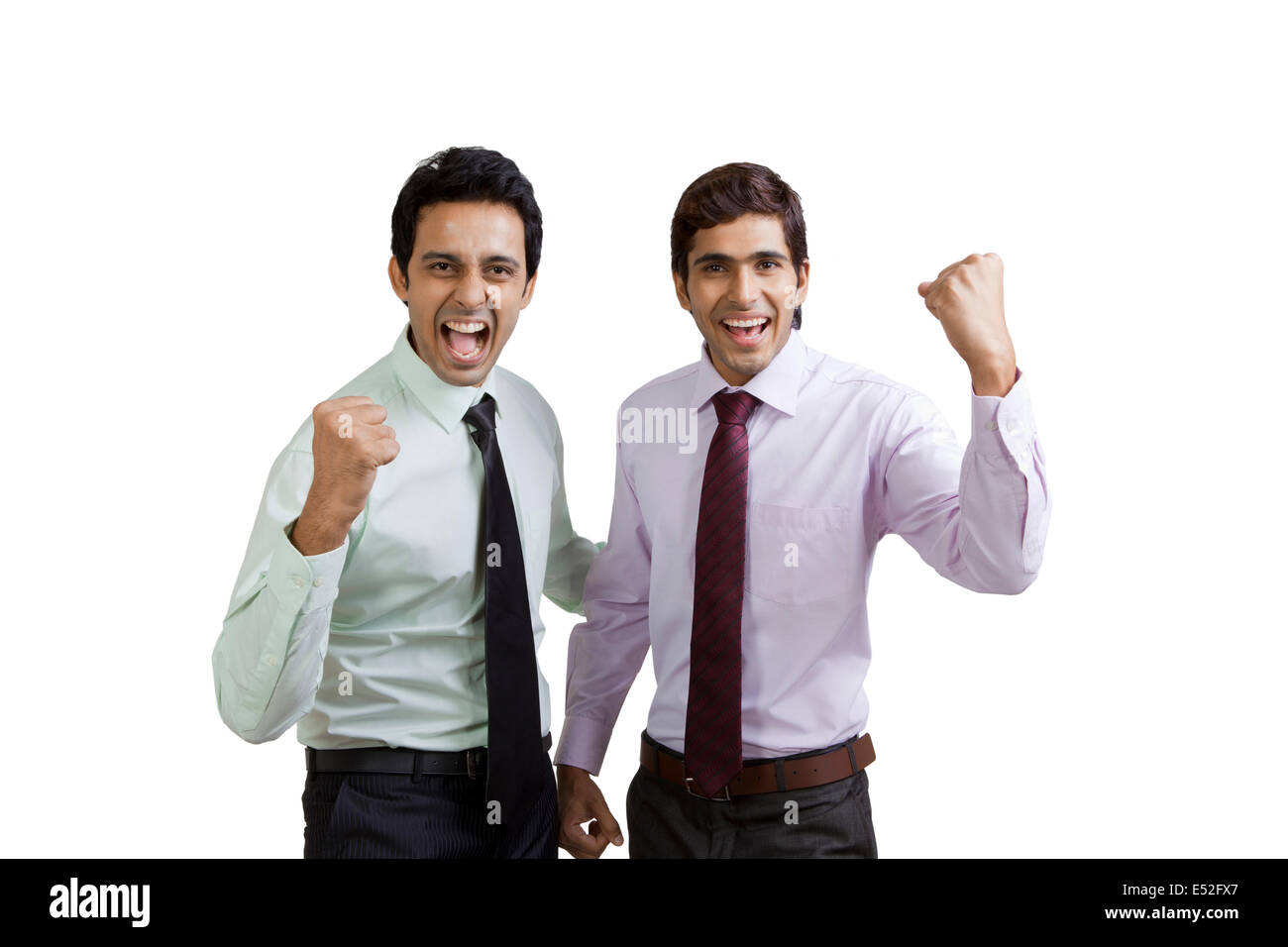 Portrait of business executives cheering Stock Photo - Alamy