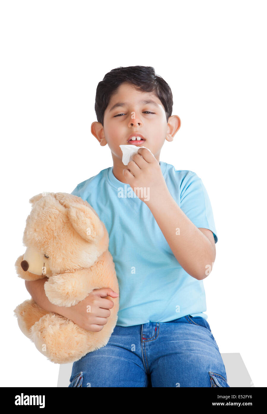Little boy about to sneeze Stock Photo - Alamy
