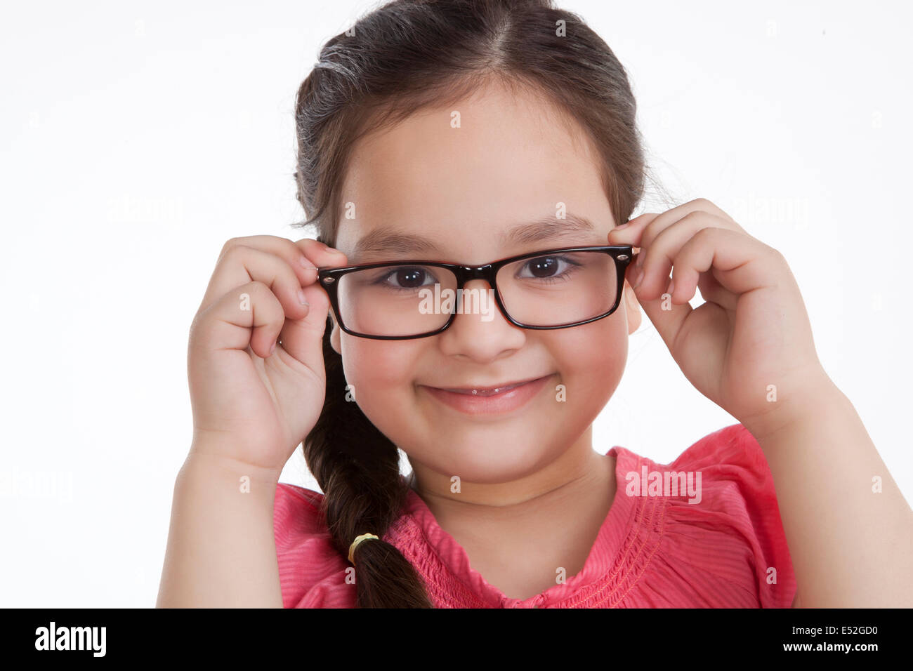 Portrait of little girl with spectacles Stock Photo - Alamy