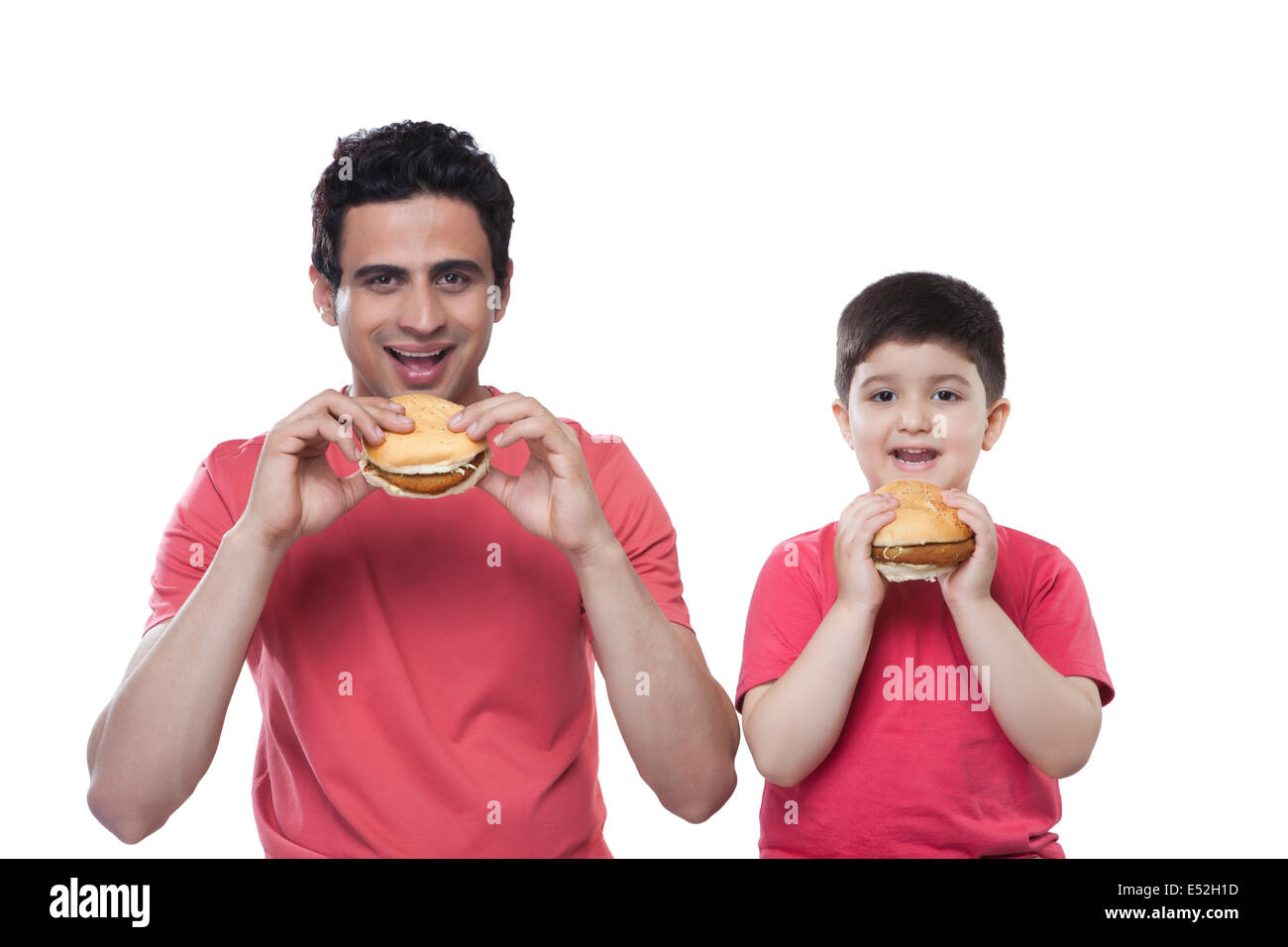 Father son burger Cut Out Stock Images & Pictures - Alamy