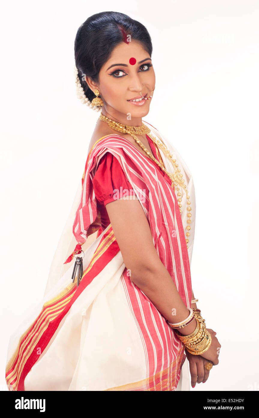 Bengali woman smiling Stock Photo - Alamy