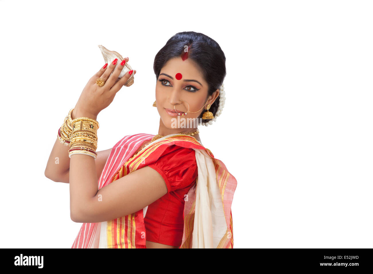 Bengali Woman Holding Conch Shell High Resolution Stock Photography and ...