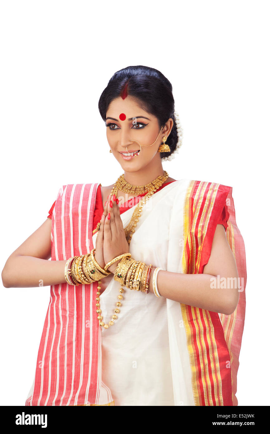 Bengali woman greeting Stock Photo - Alamy