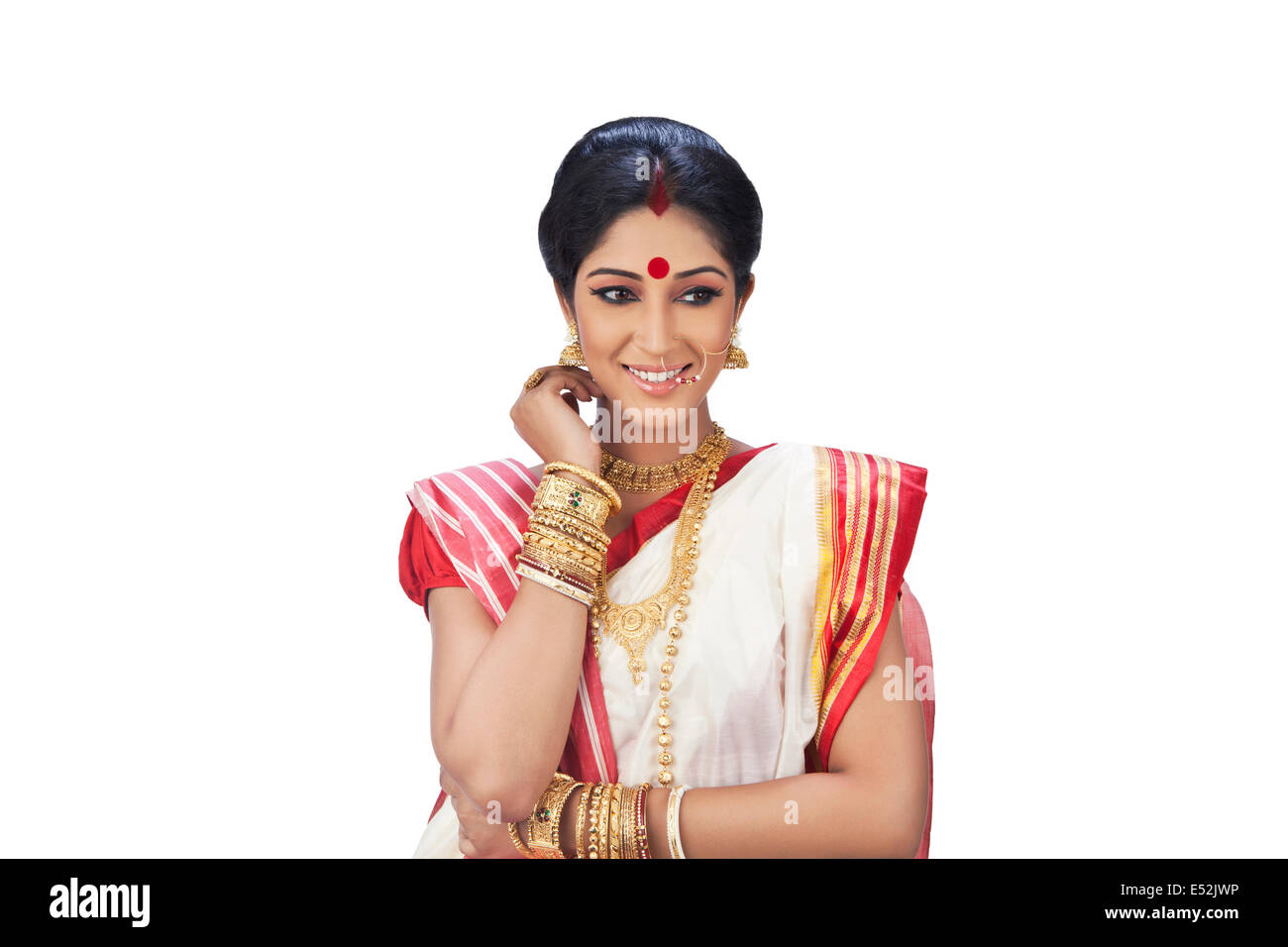 Bengali woman smiling Stock Photo - Alamy