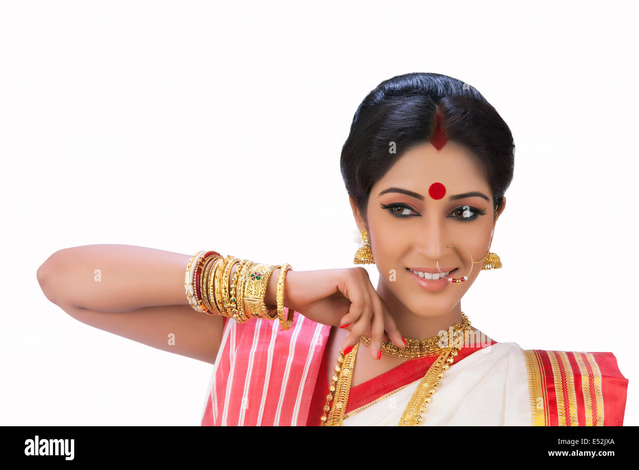 Bengali woman smiling Stock Photo - Alamy