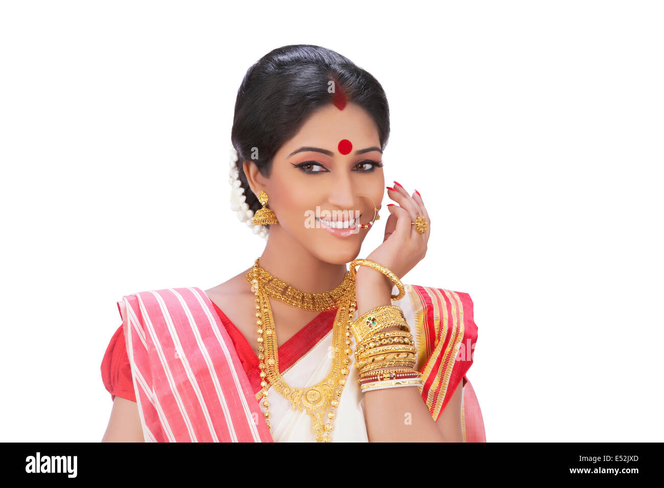 Bengali woman smiling Stock Photo - Alamy